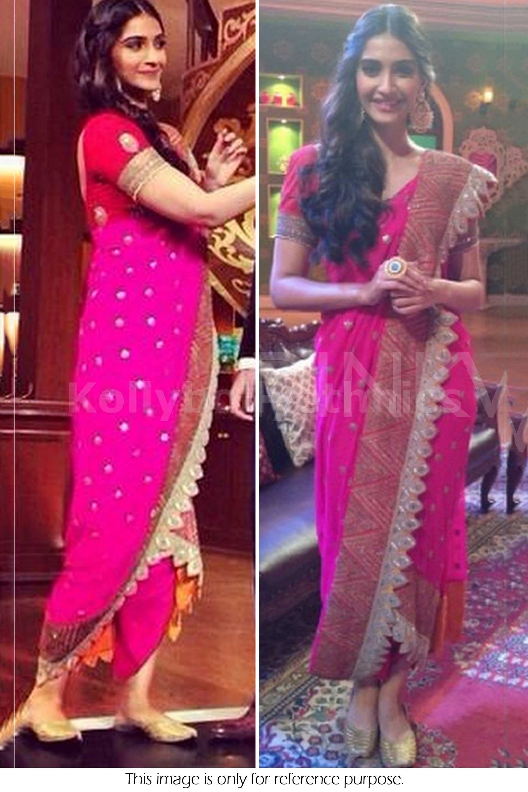Bollywood Style Sonam Kapoor Georgette Saree in Pink color Bollywood Style Sonam Kapoor Georgette Saree in Pink color