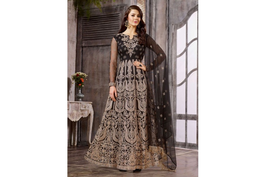 Buy Black color net wedding wear suit in UK, USA and Canada