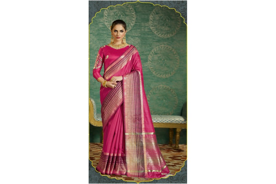 Buy Rani color handloom weaving silk saree in UK, USA and Canada