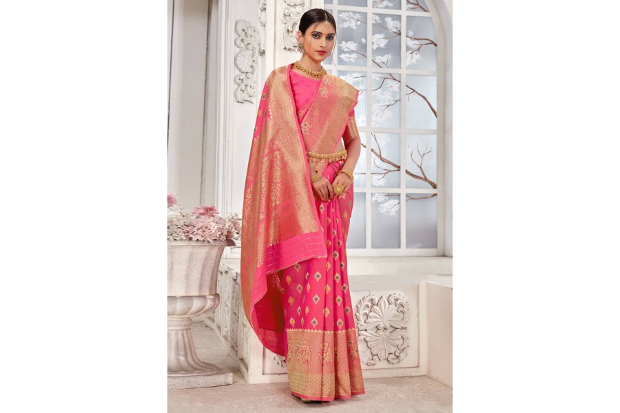 Banarasi silk Saree in Pink colour 4706