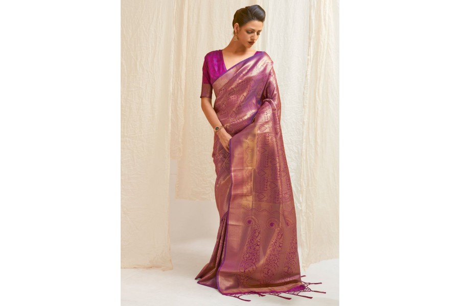 GOLDEN WINE WOVEN KANJIVARAM 123006F golden-wine-woven-kanjivaram-123006f