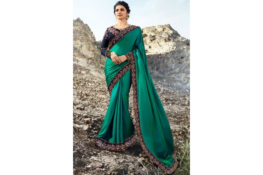 prachi desai rama green silk saree 20677