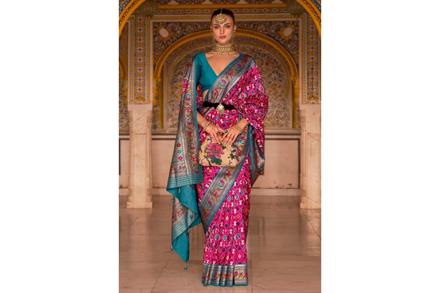 Pink saree with blouse 496B