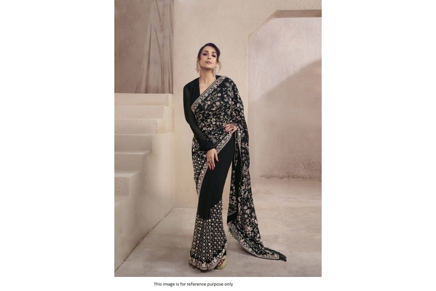 Buy Bollywood Model Malaika Arora inspired georgette sequins ...