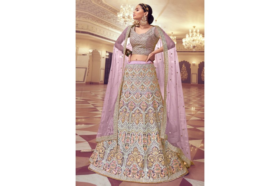 Light purple net circular lehenga choli 5196