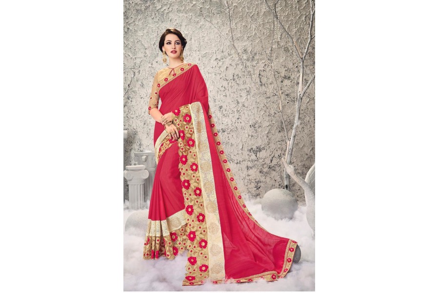 Party-wear-Red-7-color-saree