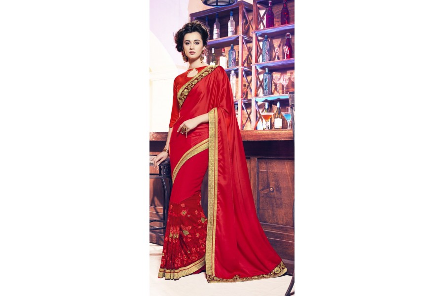 Party-wear-dark-red-color-11-saree