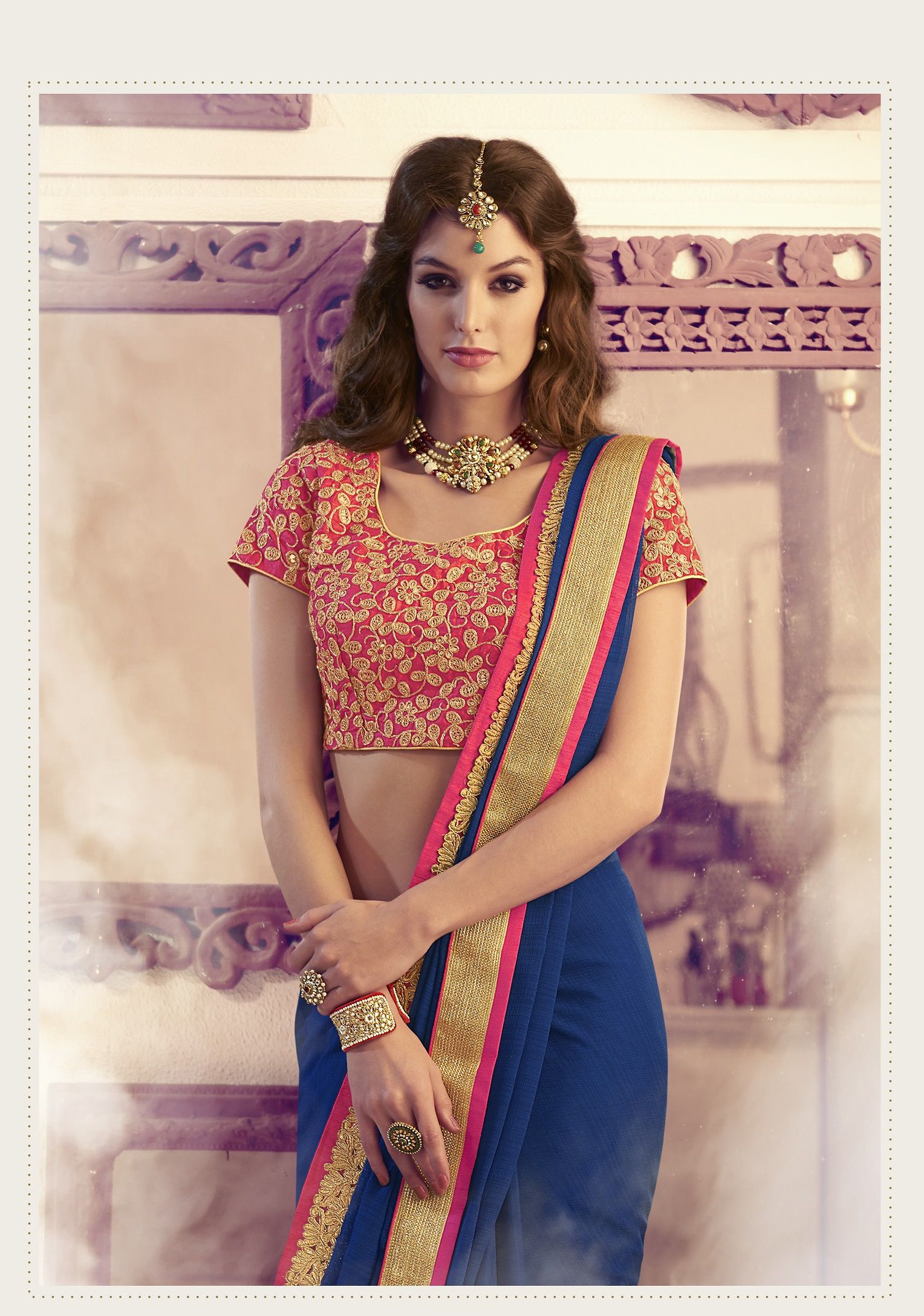 Party-wear-blue-pink-2-color-saree