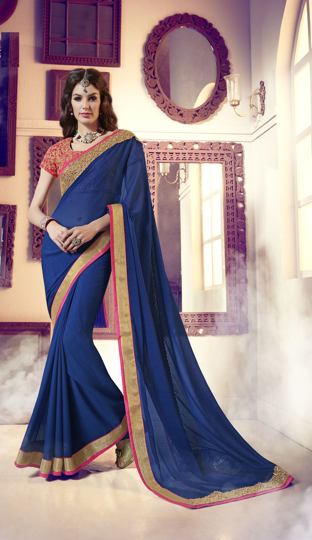 Party-wear-blue-pink-2-color-saree