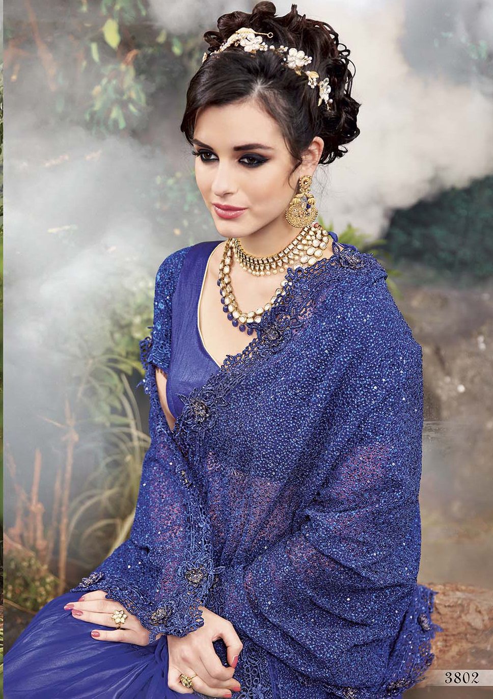 Party-Wear-Blue-Heavy-Work-Saree