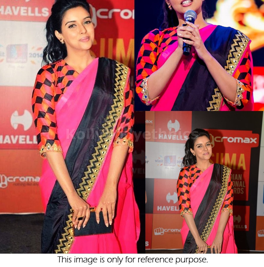 Bollywood Style Asin Georgette Saree in Pink color