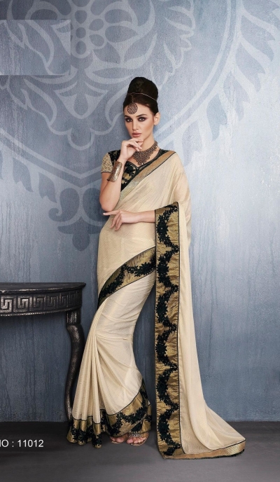 Party-wear-Chikoo-color-saree