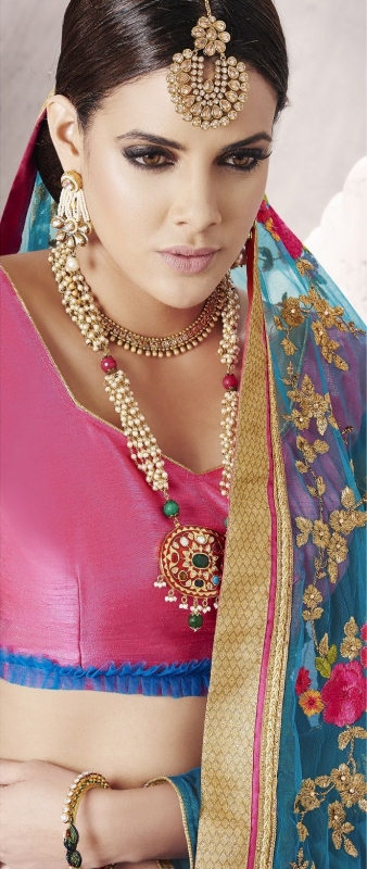 Party-wear-cyan-blue-color-saree
