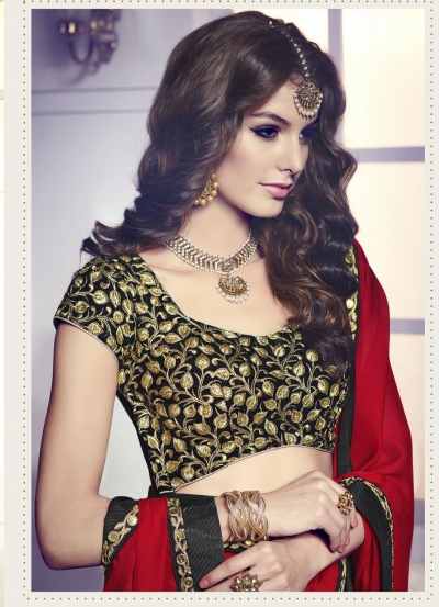 Party-wear-dark-red-color-saree