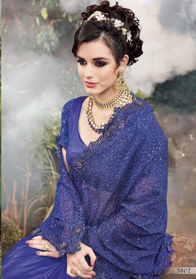 Party-Wear-Blue-Heavy-Work-Saree