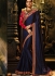 Buy Navy blue color burfi silk Party wear saree in UK, USA and Canada